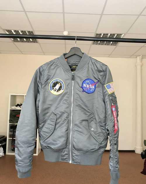 Бомбер Alpha Industries L-2B nasa Gun Metal Серый