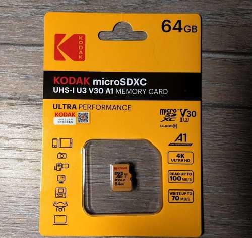 Карта памяти Kodak 64 гб, microSD