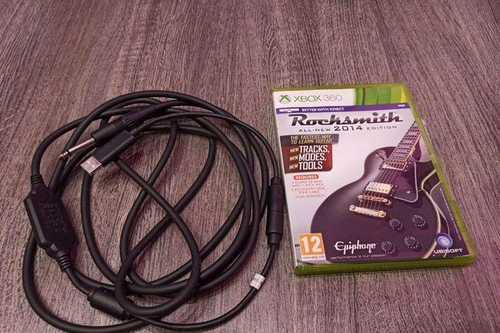Игра Rocksmith 2014 (Xbox 360) + кабель для гитары