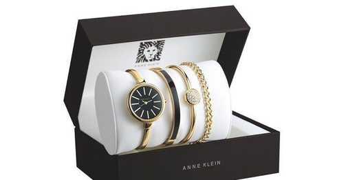 Женские часы Anne Klein с браслетами (черные)