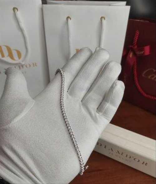 Теннисный браслет с бриллиантами 1,05ct (в наличии