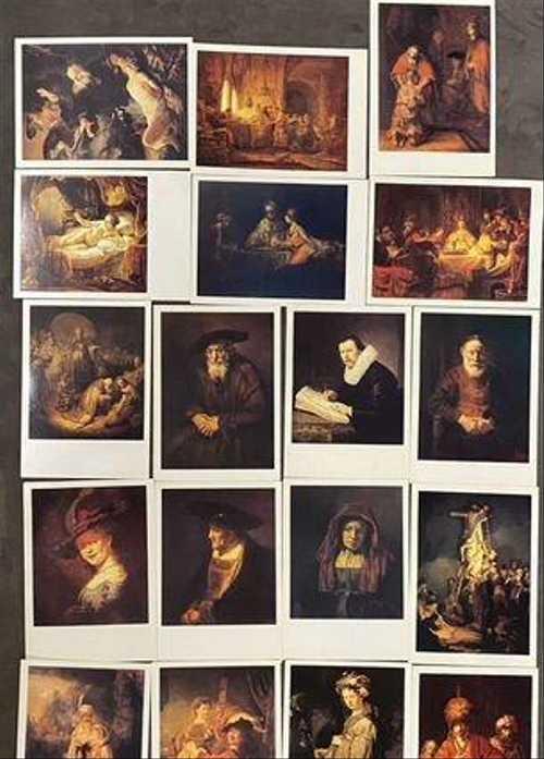 Открытки Рембрандт Эрмитаж 18 штук 1987 год