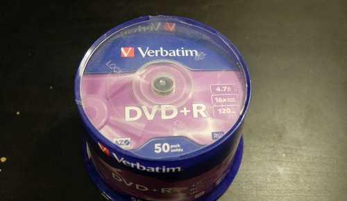 DVD+R 50шт Verbatim, запакованные