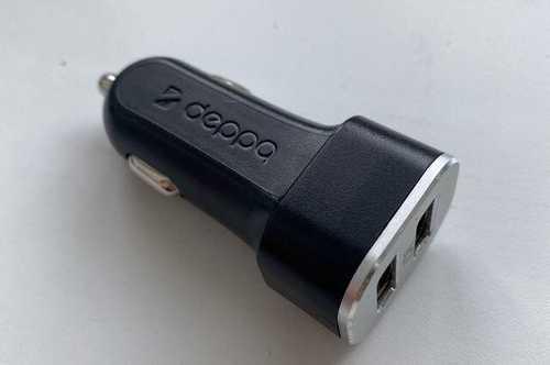 Автомобильная зарядка 2 USB deppa