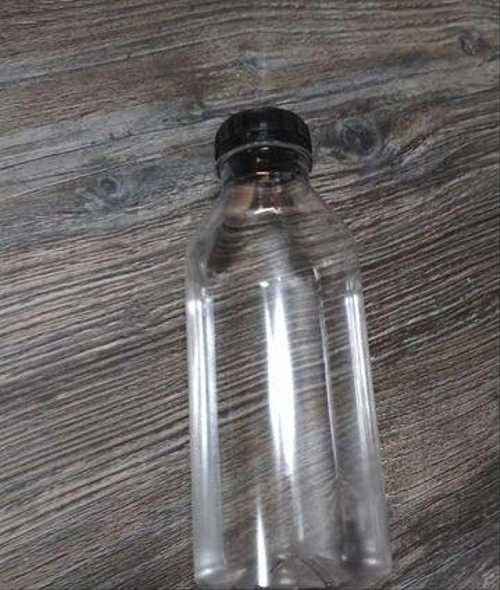 Пэт бутылка прозрачная 0 5л с чёрными крышками