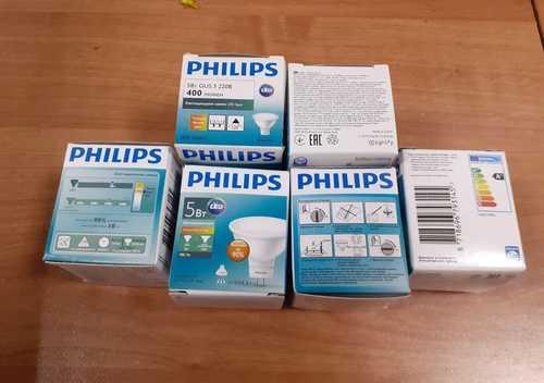 Новые лампы LED Philips, 5Вт, GU5.3, 220 Вольт