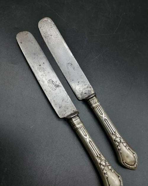 Ножи фаберже 2 шт, рукоять-серебро, Царская Россия