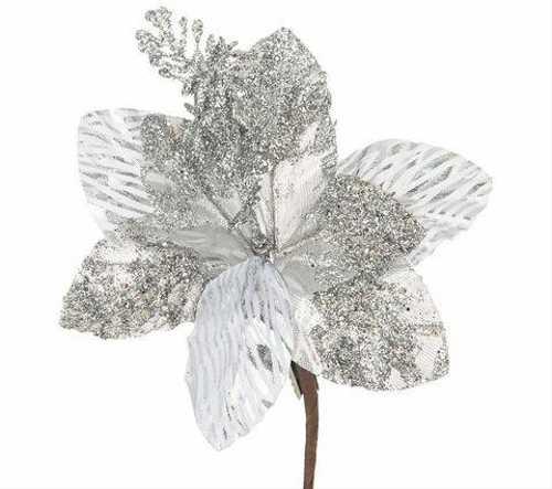 Lefard цветок искусственный пуансетия на клипсе длина18 см