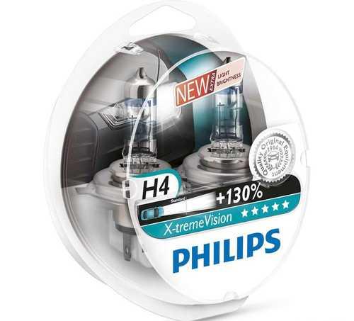 Philips H4 60/55W X-treme Power +130 (2шт)