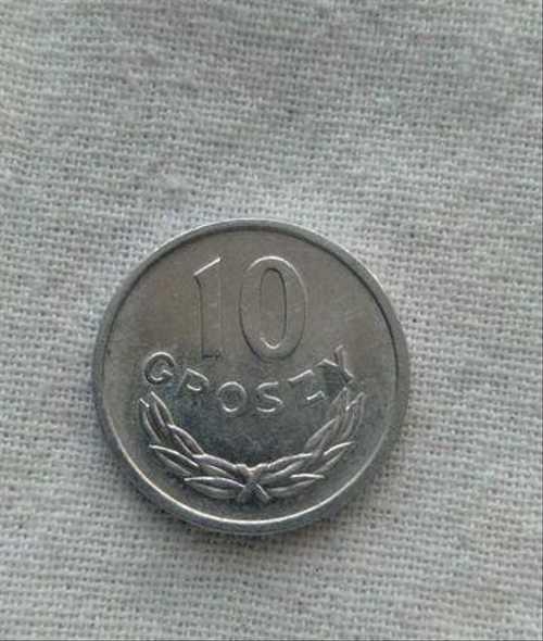 Монета 10 грошей 1949 г. Польша