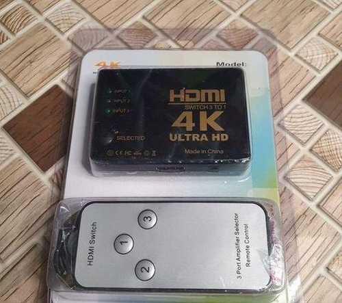 Hdmi сплиттер (hdmi 3x1 hdmi ) 1080P (04301)
