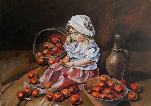 Картина маслом, Девочка с мандаринами