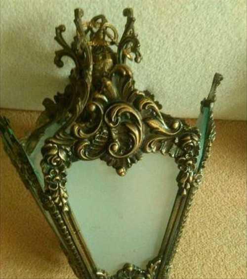 Люстра бронзовая и зеркало в стиле Барокко
