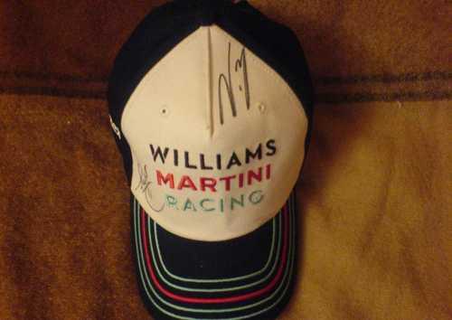 Бейсболка williams martini Формула-1 с автографами
