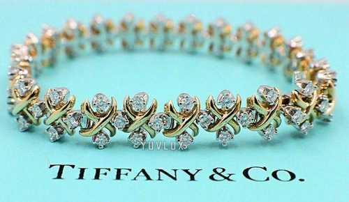 Tiffany золотой теннисный браслет 2.77 ct