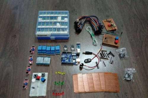 Набор: Arduino (3шт), реле, датчики, модули, свето