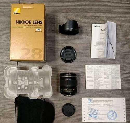 Объектив Nikkor Lens AF-S 28 mm f 1,8 g N