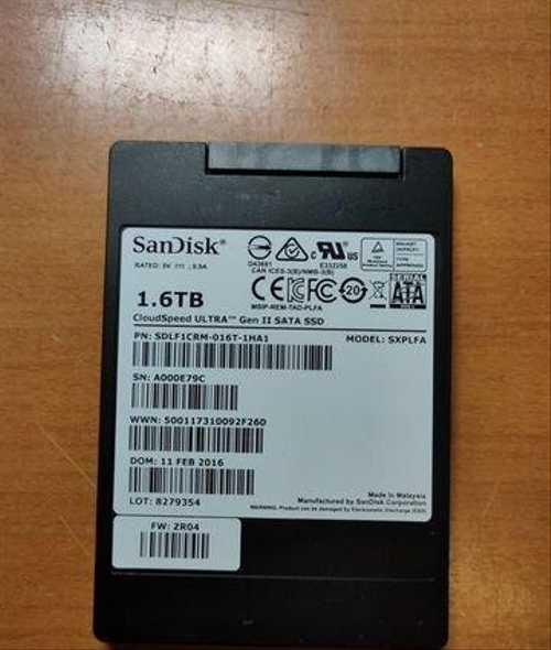 Серверный SSD 1.6TB SanDisk sdlf1CRM-016T-1HA1