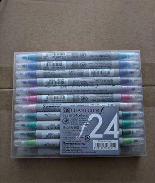 Маркеры акварельные 24 цвета Kuretake Clean Color