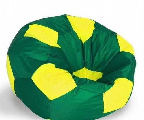 Кресло-мешок "футбольный мяч" зеленый-желтый