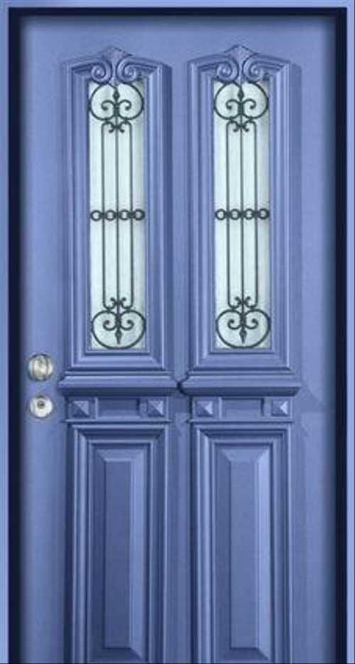 Дверь пвх теплая 100х200 цвет синий