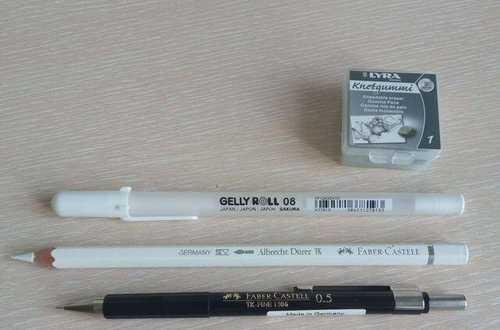 Faber Castell карандаши, гелевая ручка Sakura