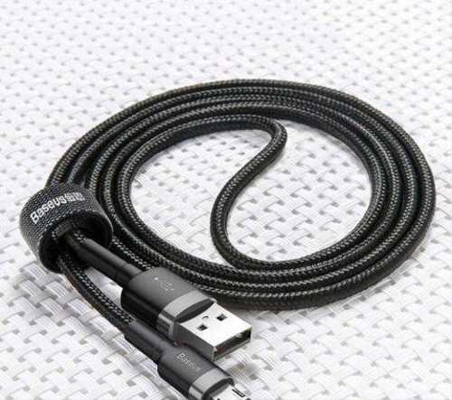Кабель USB-Micro Baseus Cafule camklf-CG1 Gray/Black 2m