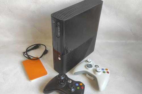 Xbox 360 slim E 500gb внешний hdd + 130 игр