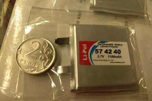 Aккyмуляторная батарея LiPo 3.7В 1100мАч ET 574240