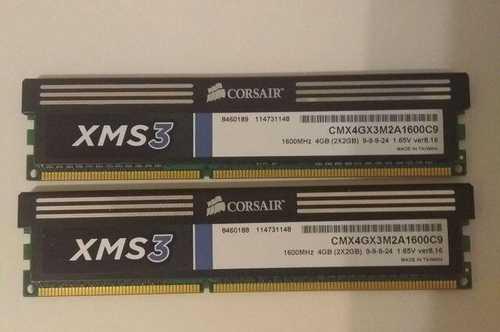 Оперативная память Corsair XMS3 4GB (2x2GB)