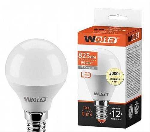 Лампа LED wolta G45 10Вт 900лм Е14 3000К 1/50