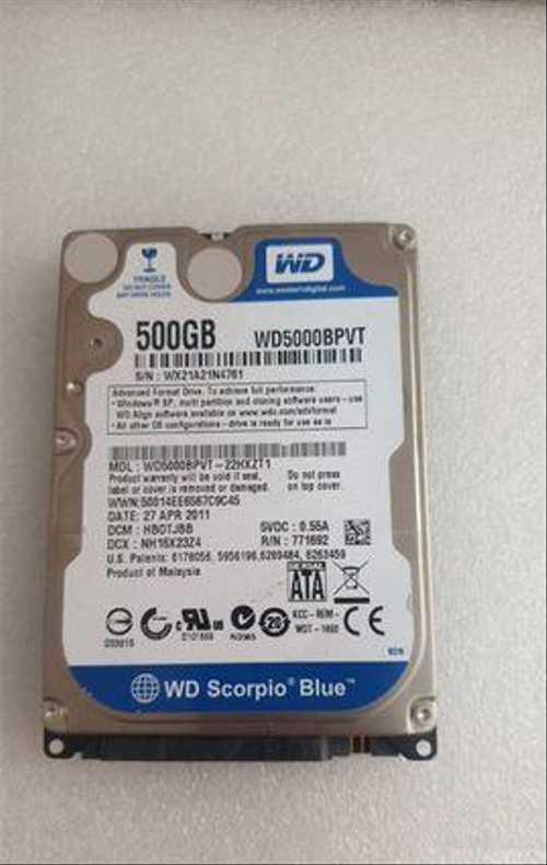 Жесткий диск WD5000bpvt-22hxzt1