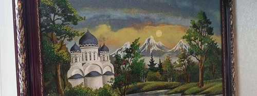 Картина, пано, собор, православный храм