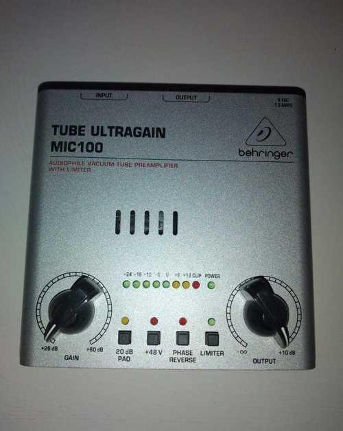 Предусилитель behringer tube ultragain MIC100