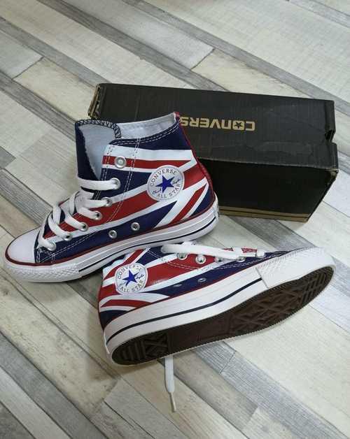 Кеды converse ALL star Hi Navy/Red Британский флаг