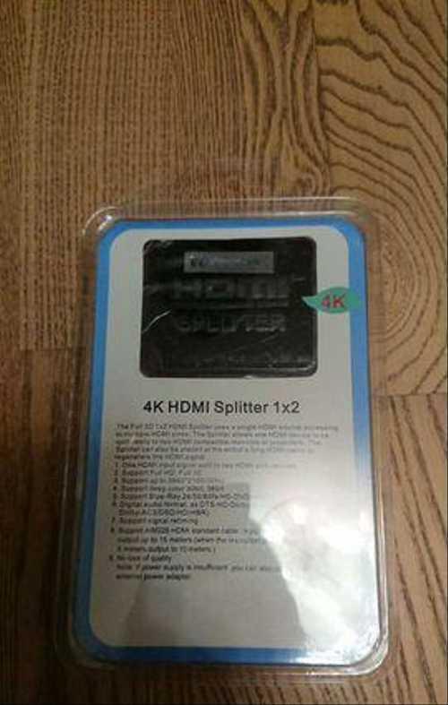 Hdmi делители Splitter 1 в 2 (4к)