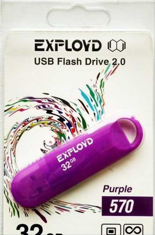 Флеш-накопитель 32GB Exployd 570, USB 2.0, пластик