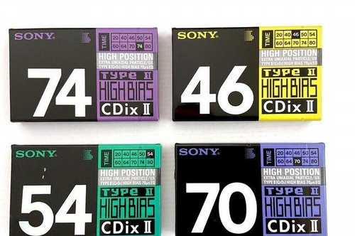 Кассеты 4 штуки Sony CDix II 74 70 54 46 - 1990 г