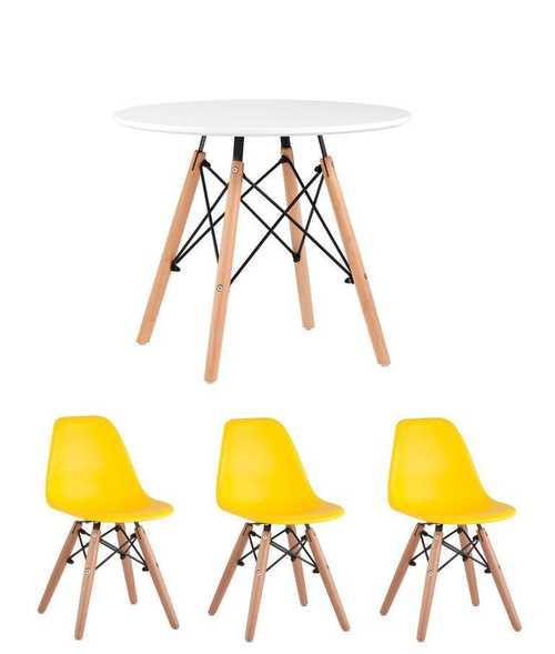 Комплект детский Eames, 3 желтых стула