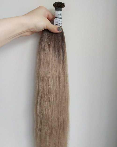 Волосы омбре русые тона 60 см