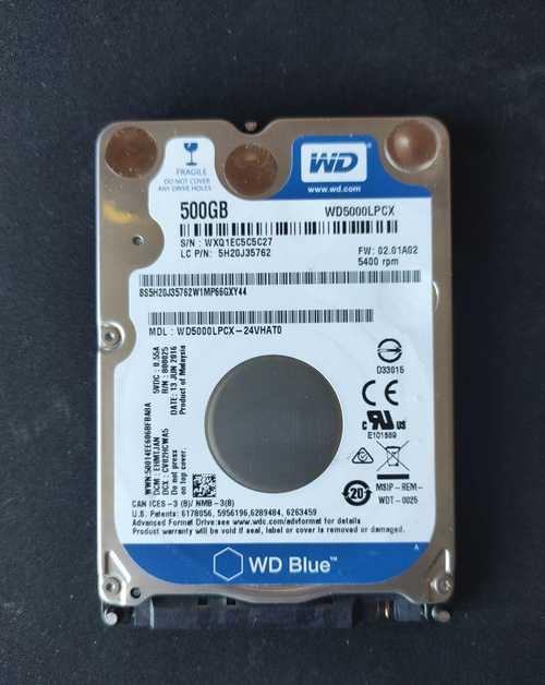 Жесткий диск 2,5'' Western Digital WD5000lpcx 500G