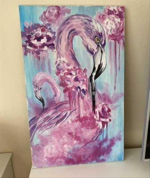 Картина фламинго