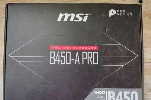 Материнская плата MSI B450-A PRO, сокет AM4