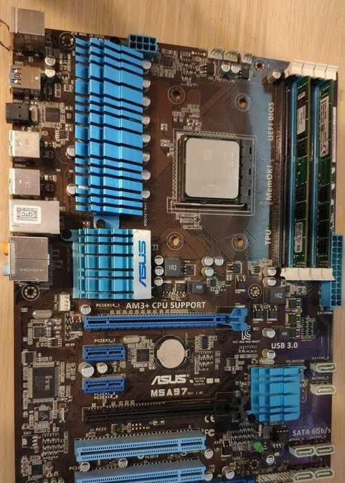 Материнкая плата Asus M5A97, процессор AMD FX-4300