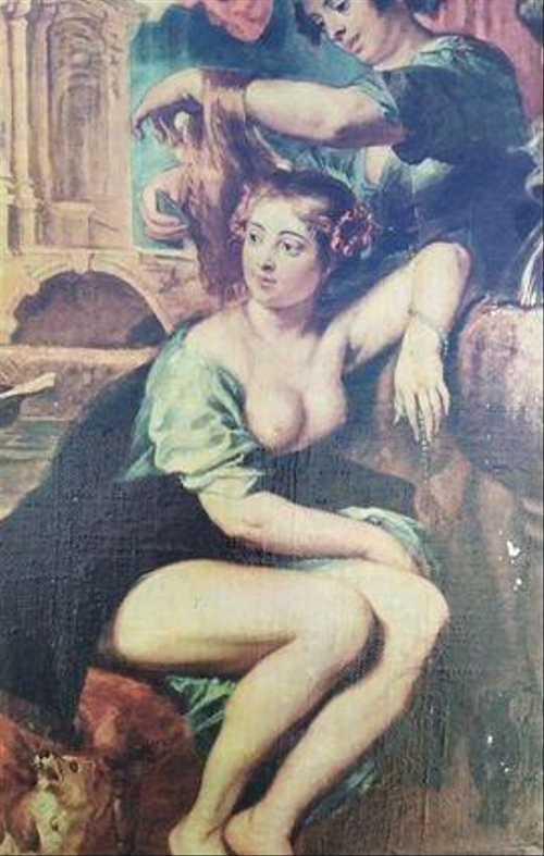 Картина "Вирсавия", репродукция на ткани, Рубенс