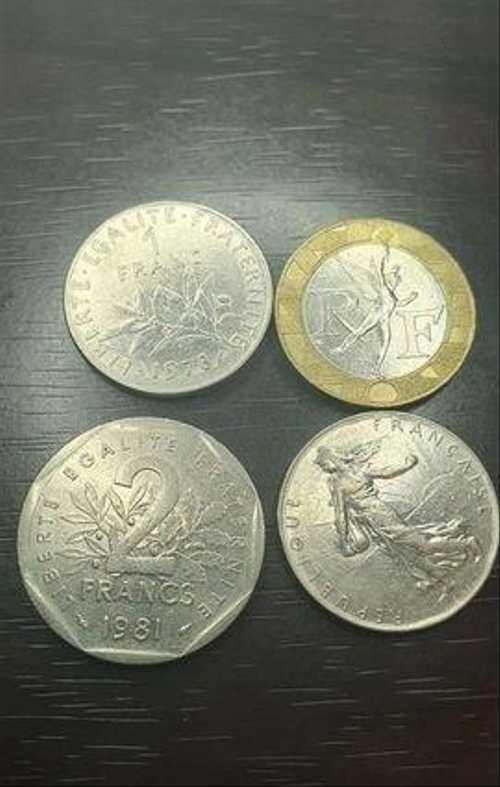 Монеты Франция 1978 1981 1985 2000 года