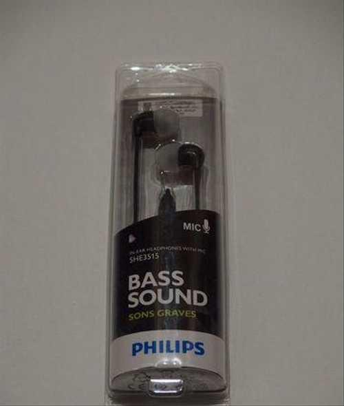 Наушники гарнитура Philips SHE3515BK