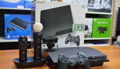 PS3 Slim 160Gb +Камера +Navigator +Move Б.У