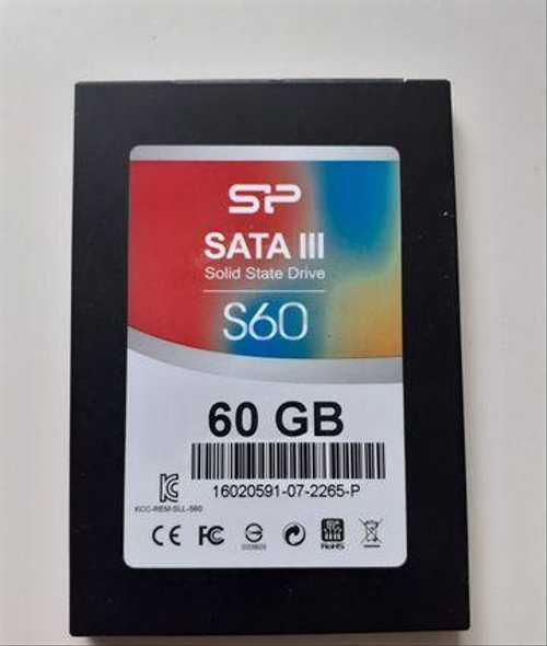 SSD диск silicon power S60, 60Гб, 2.5", SATA III