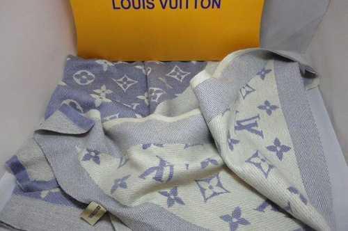 Платок Louis Vuitton LV синий белый косынка шаль